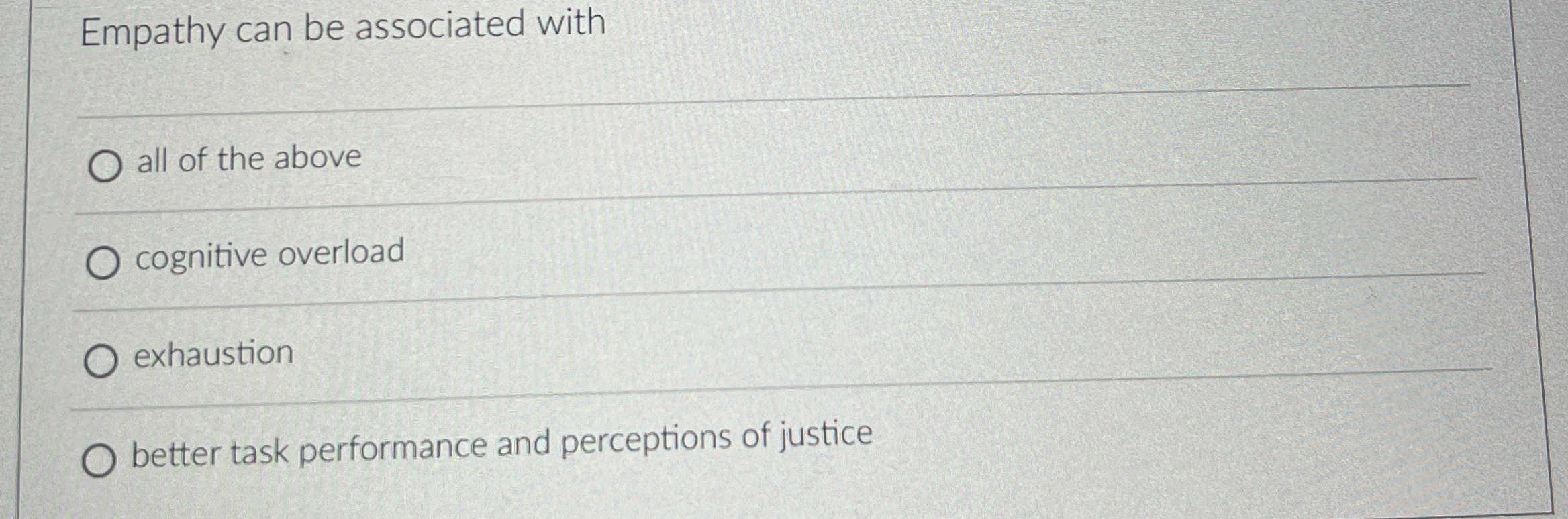 Solved Empathy can be associated withall of the | Chegg.com