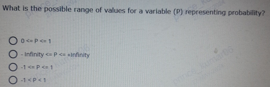 Solved What is the possible range of values for a variable | Chegg.com
