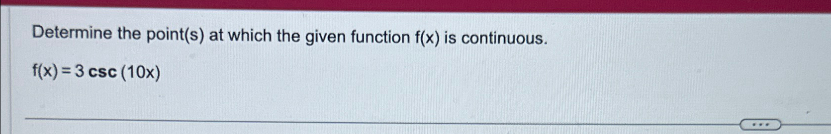Solved Determine the point(s) ﻿at which the given function | Chegg.com