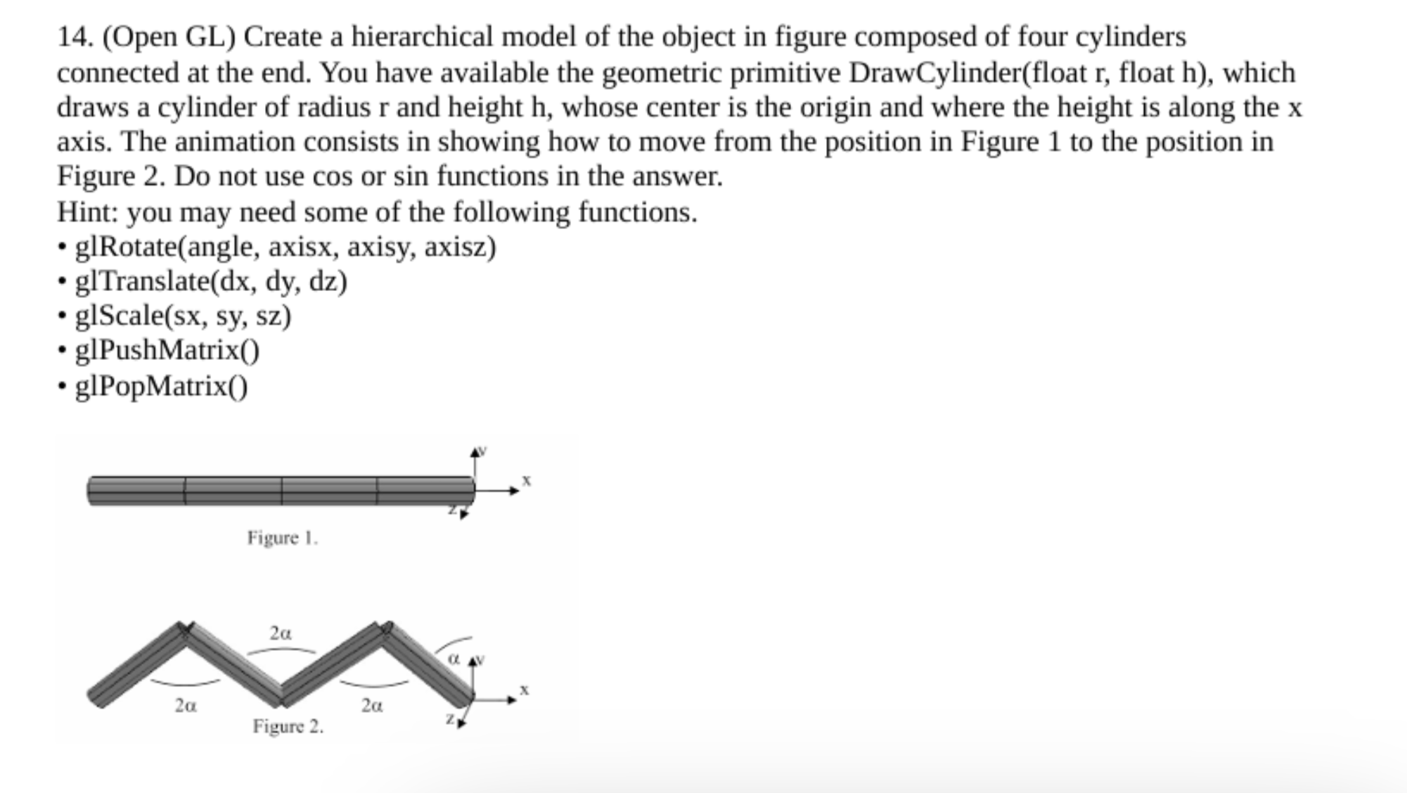 Solved (Open GL) ﻿Create a hierarchical model of the object | Chegg.com