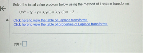 Solved Solve the initial value problem below using the | Chegg.com