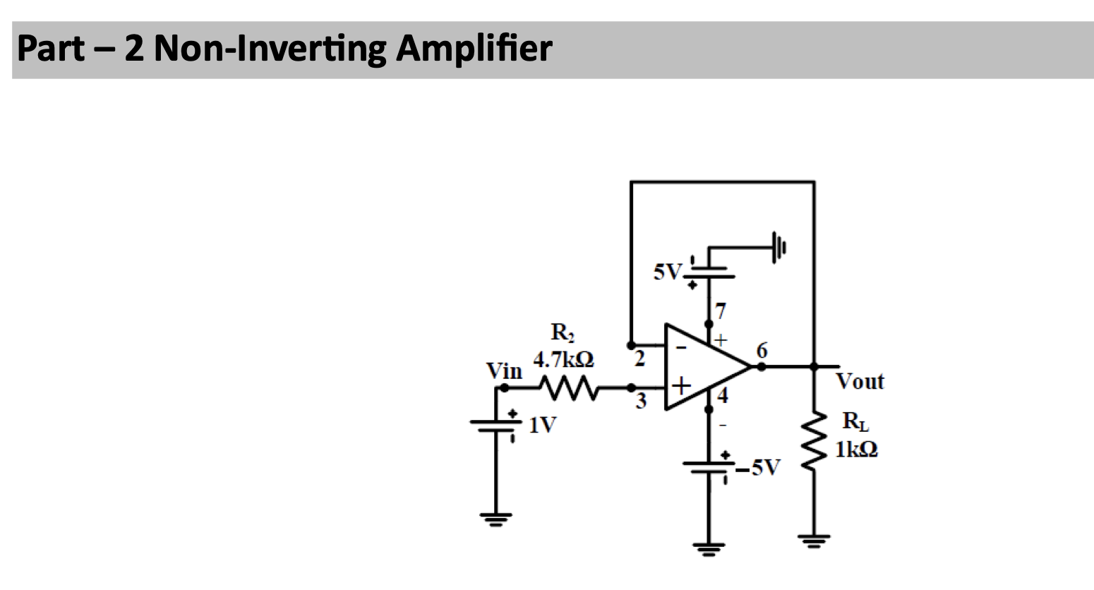 Solved Part - 2 ﻿Non-Inverting Amplifier Derive the transfer | Chegg.com