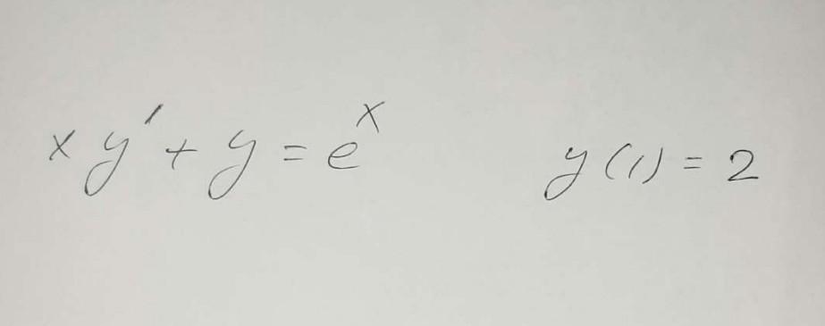 Solved xy′+y=exy(1)=2 | Chegg.com