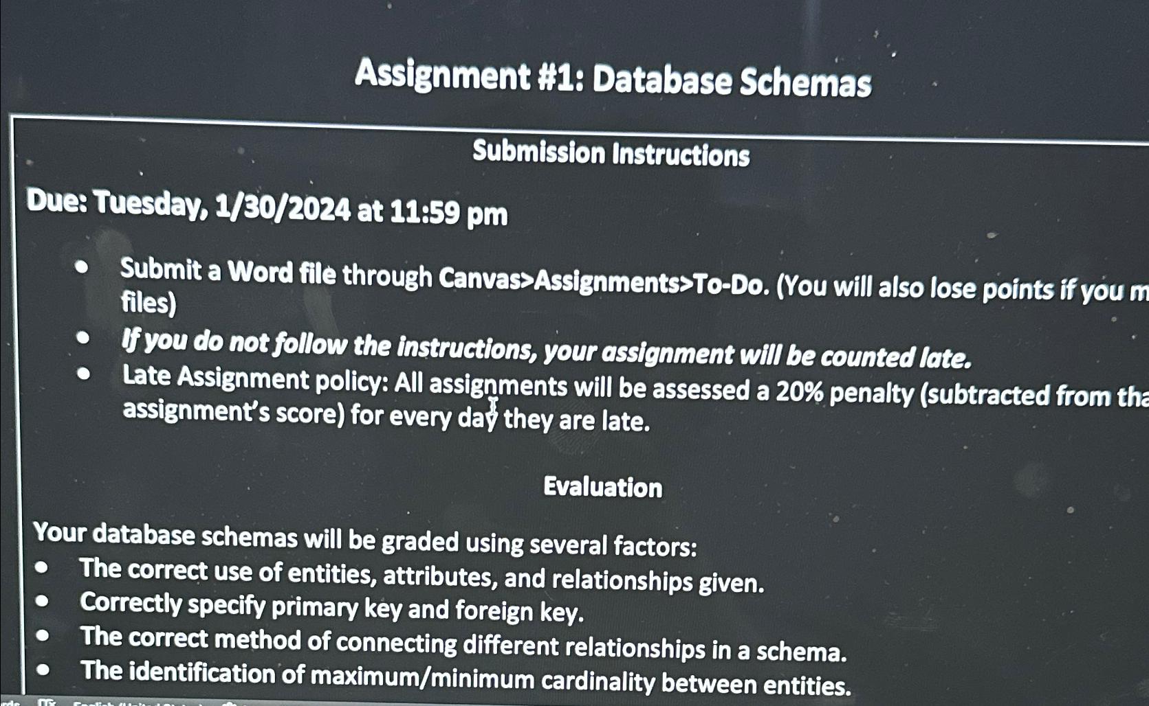 Solved Assignment #1: Database SchemasSubmission | Chegg.com