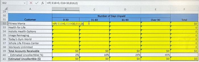 Solved Use information completed in 1 to do 2 with a formula | Chegg.com