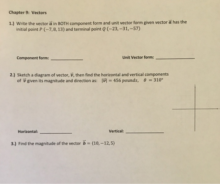 Solved Chapter 9 Vectors 1 Write The Vector ä In Both Chegg
