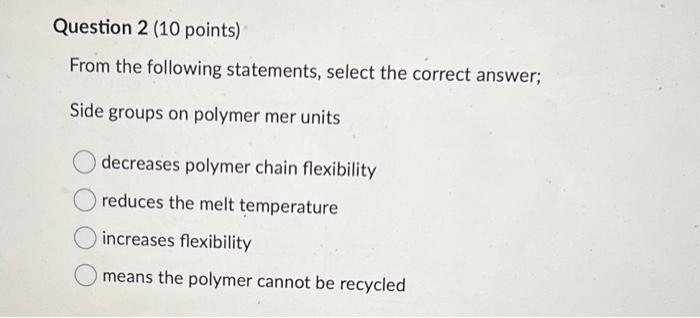 Solved From the following statements, select the correct | Chegg.com