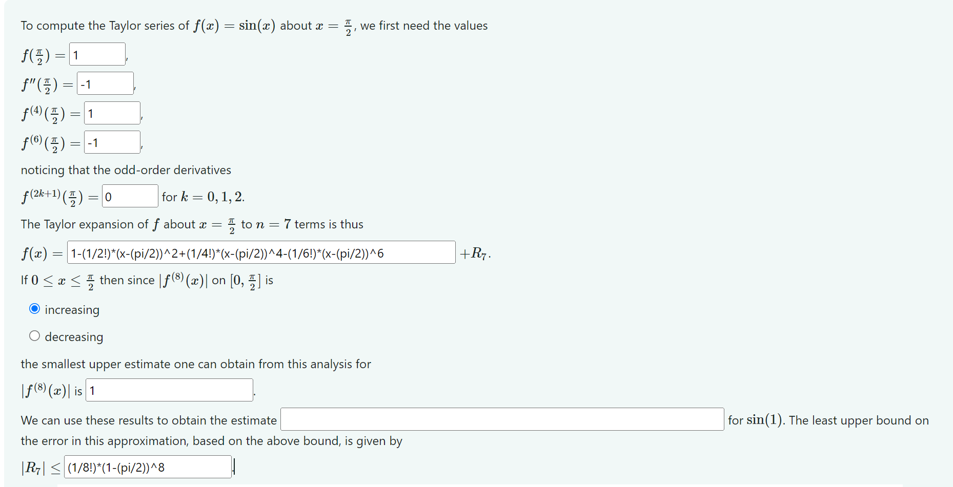 Solved Eveyrthing inputed is correct. Solve for the blank | Chegg.com
