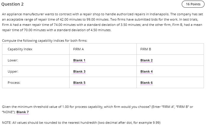 Solved Question 2An ﻿appliance manufacturer wants to | Chegg.com