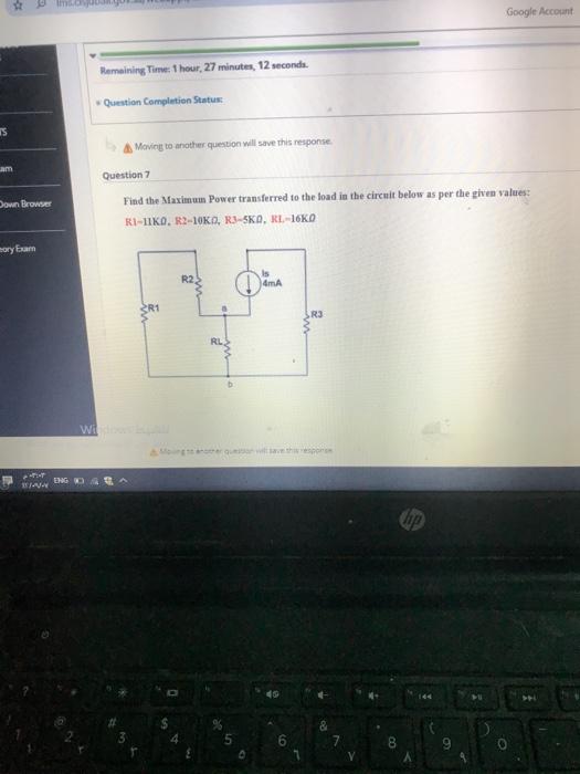 Solved Google Account Remaining Time: 1 hour, 27 minutes, 12 | Chegg.com