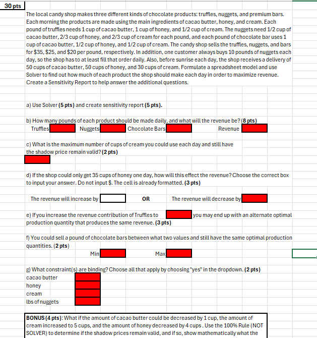 Solved The local candy shop makes three different kinds of | Chegg.com