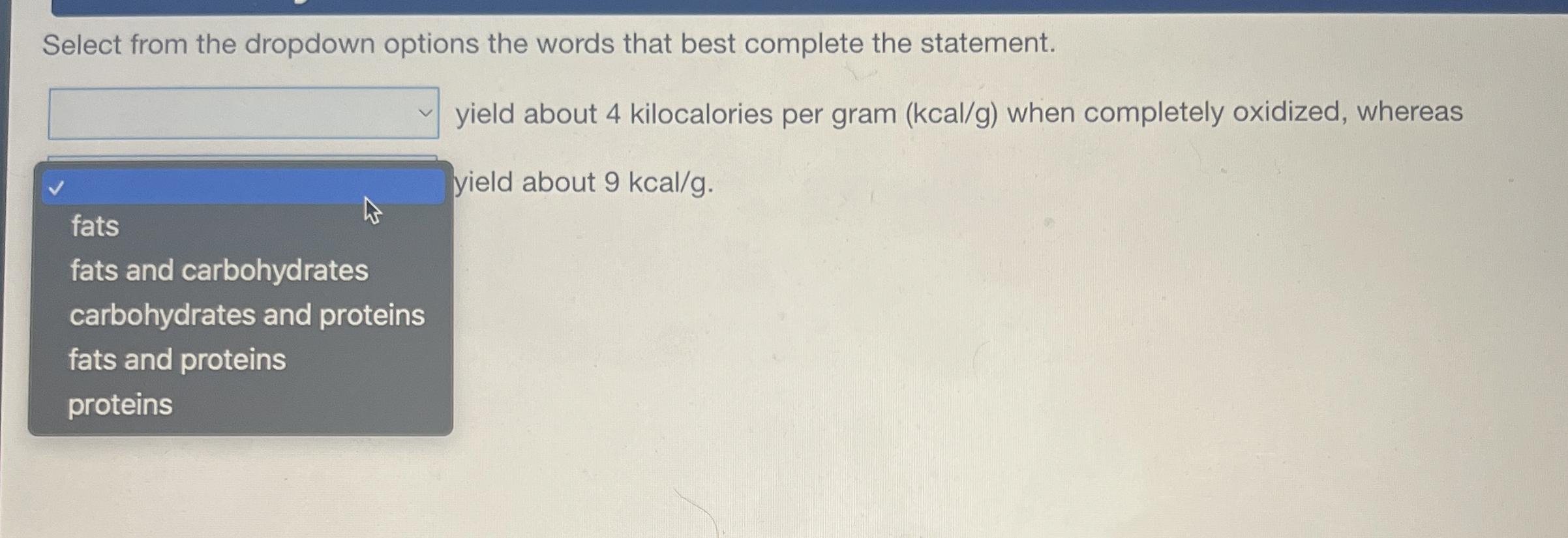 Solved Select from the dropdown options the words that best | Chegg.com