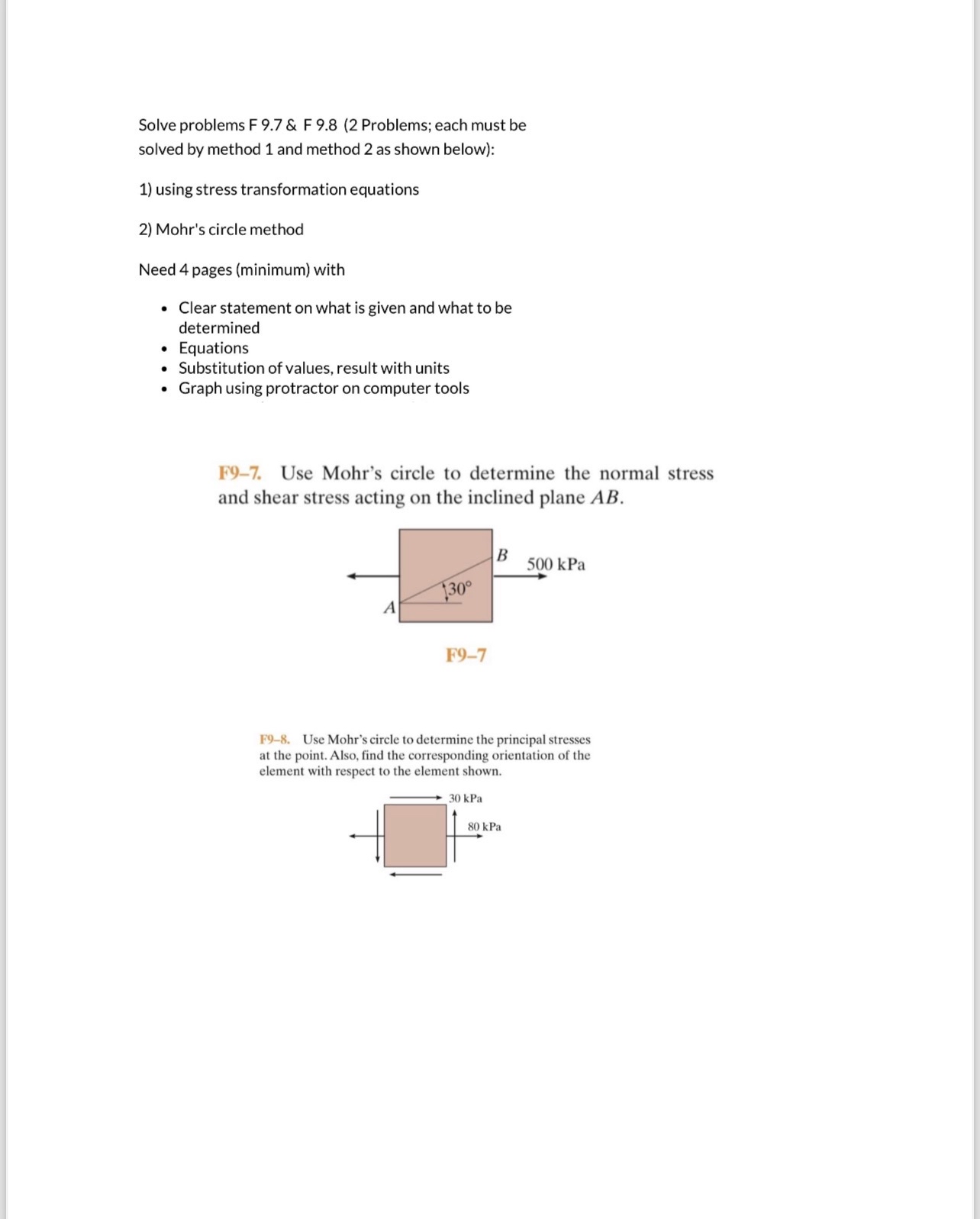 Solved Solve problems F 9.7 ﻿& F 9.8 (2 ﻿Problems; each must | Chegg.com
