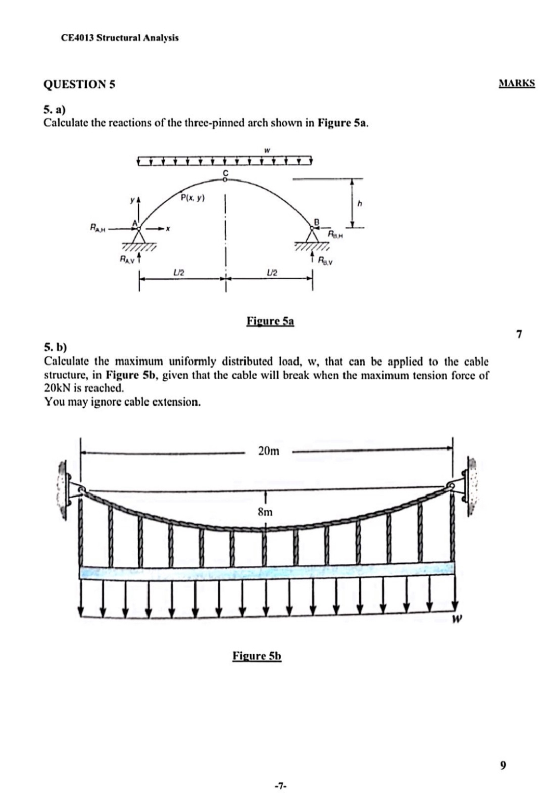 Solved CE4013 ﻿Structural AnalysisQUESTION 5MARKS5. | Chegg.com