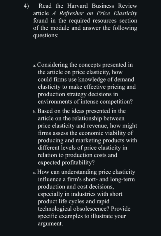 Read the Harvard Business Review article A Refresher | Chegg.com