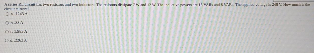 Solved A series RL circuit has two resistors and two | Chegg.com