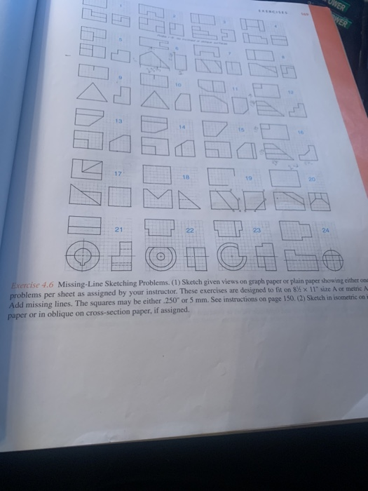 Solved hand draw multiview with missing view and dimensioned | Chegg.com