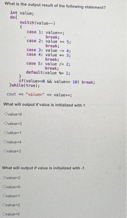 Solved What is the output result of the following statement? | Chegg.com