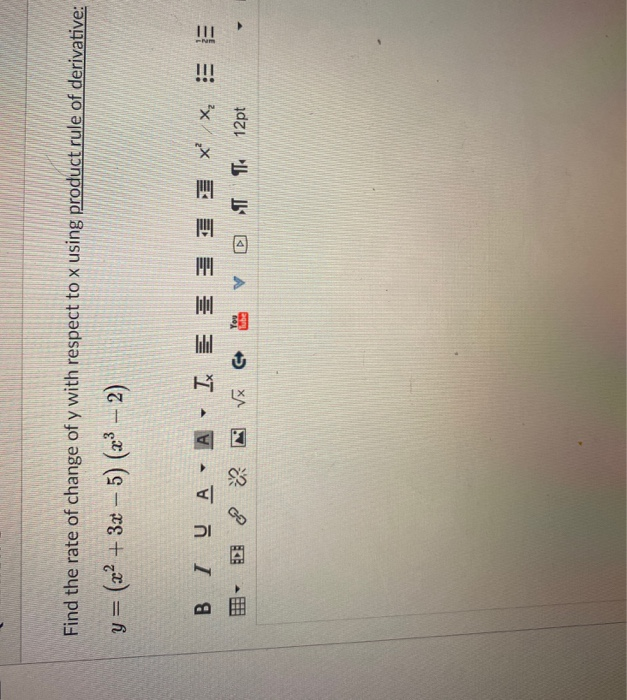 Solved Find the rate of change of y with respect to x using | Chegg.com