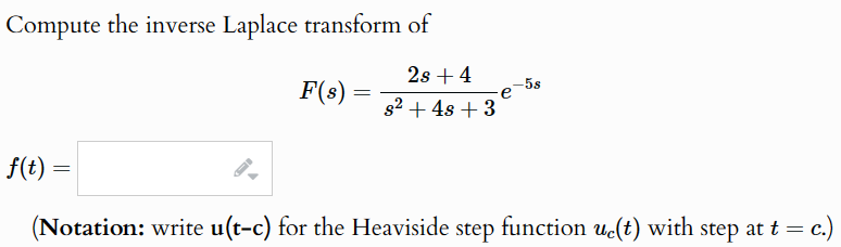 Solved Compute the inverse Laplace transform | Chegg.com