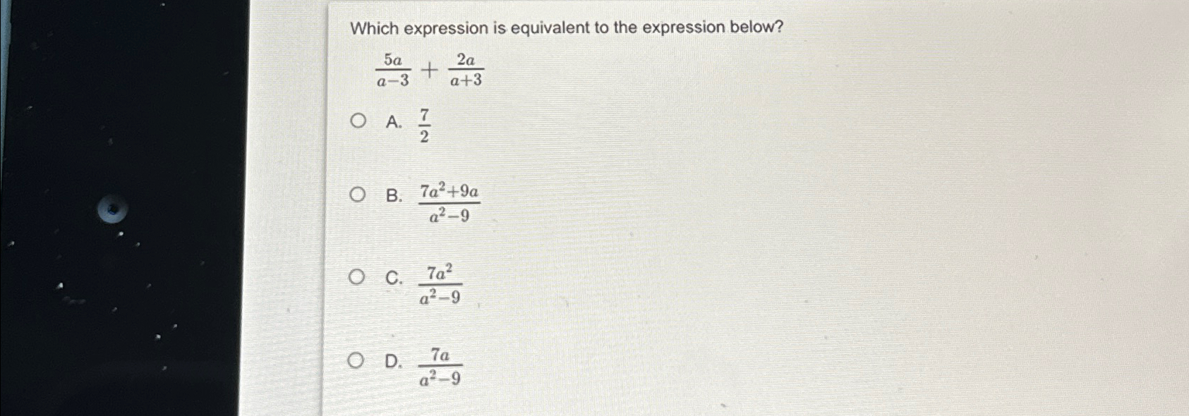 Solved Which expression is equivalent to the expression | Chegg.com