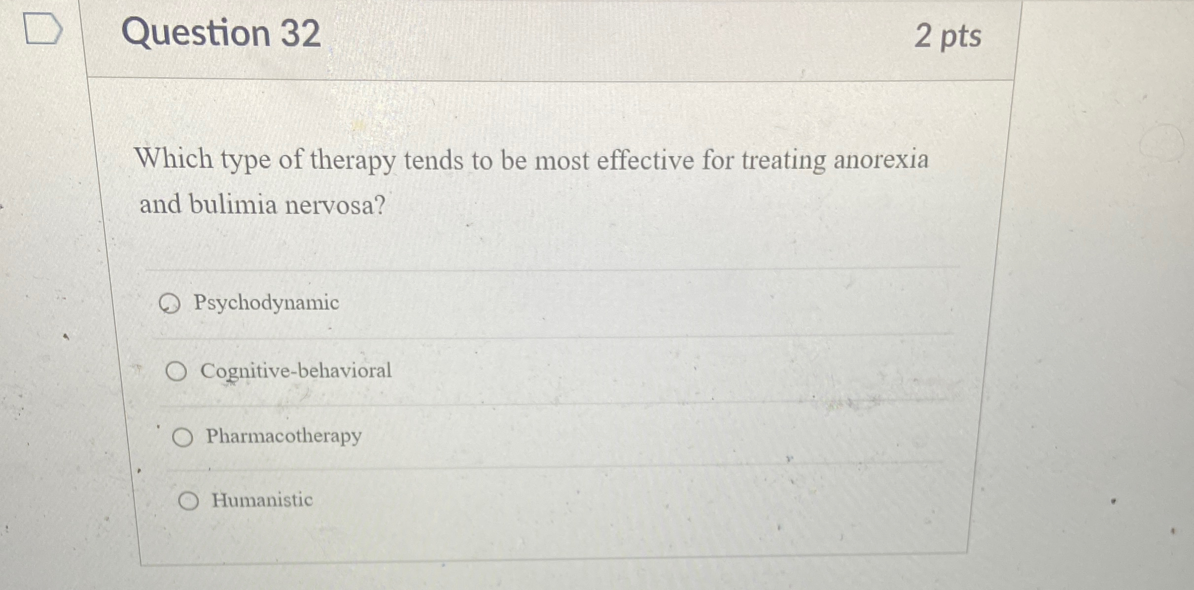 Solved Question 322 ﻿ptsWhich type of therapy tends to be | Chegg.com