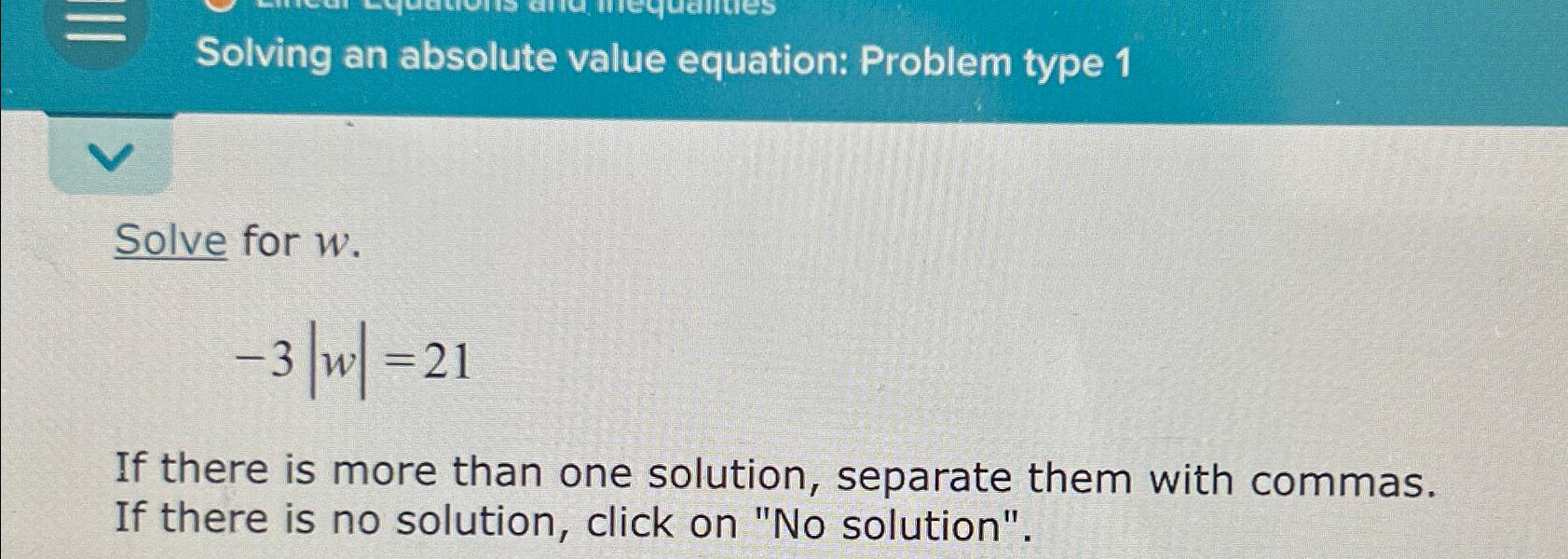 Solved Solving An Absolute Value Equation Problem Type 1282