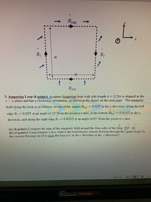 Solved Bbot 5. Amperian Loop (6 points) A square Amperian | Chegg.com