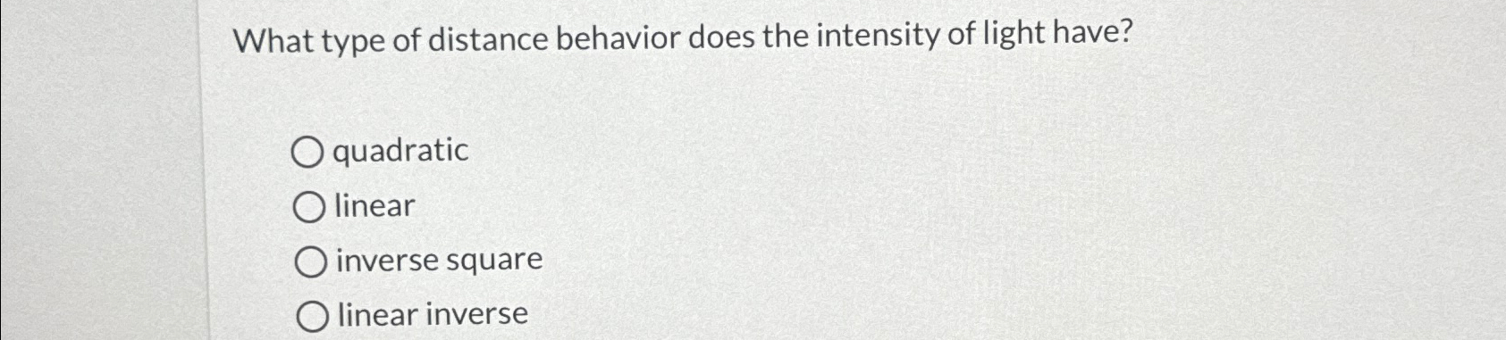 Solved What type of distance behavior does the intensity of | Chegg.com