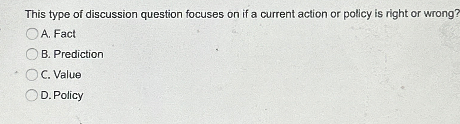 Solved This type of discussion question focuses on if a | Chegg.com