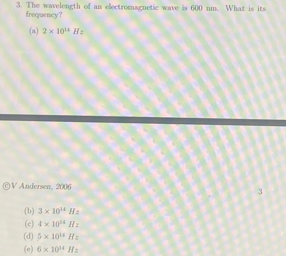 Solved The wavelength of an electromagnetic wave is 600nm. | Chegg.com