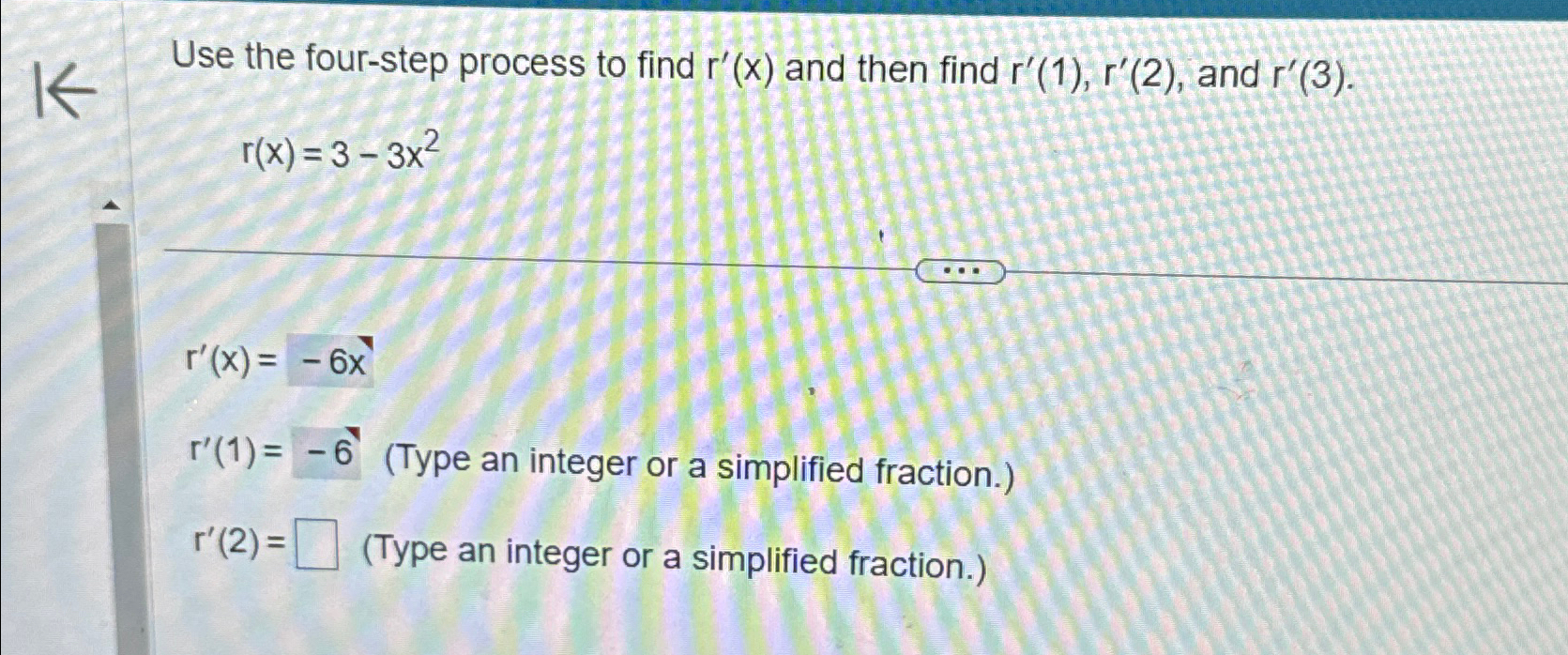 Solved Use the four-step process to find r'(x) ﻿and then | Chegg.com