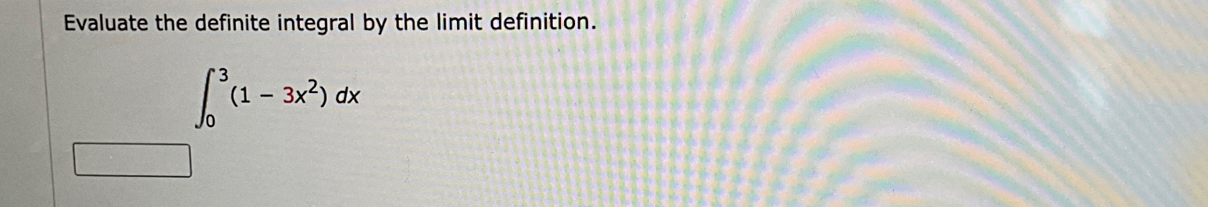 Solved Evaluate the definite integral by the limit | Chegg.com