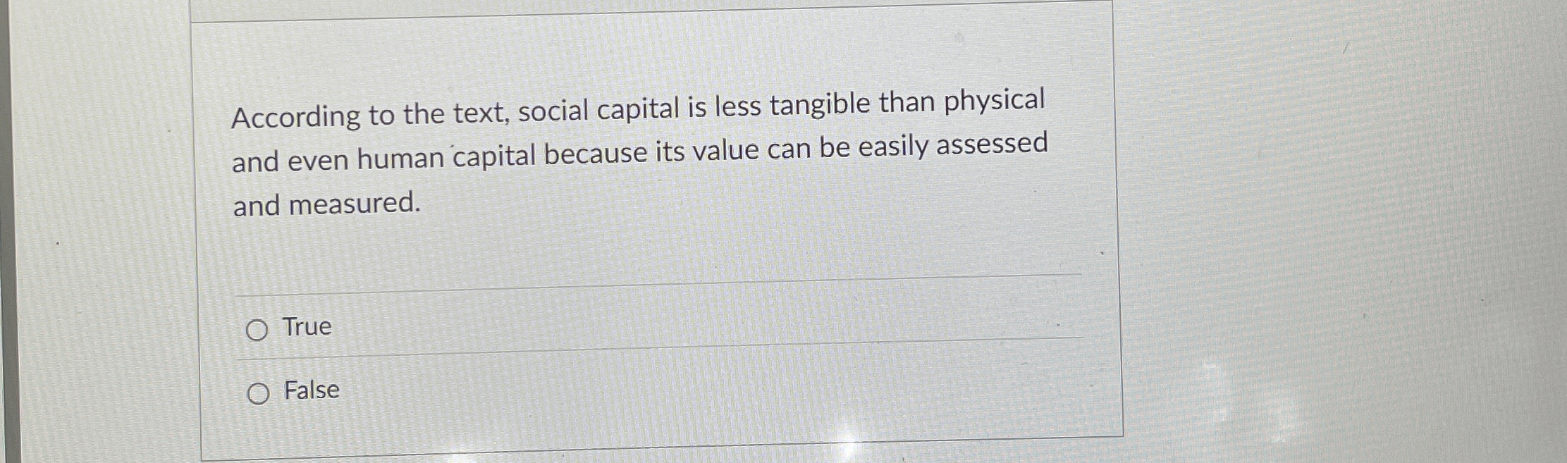Solved According to the text, social capital is less | Chegg.com