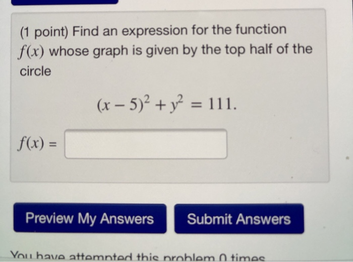 Solved (1 point) Find an expression for the function f(x) | Chegg.com