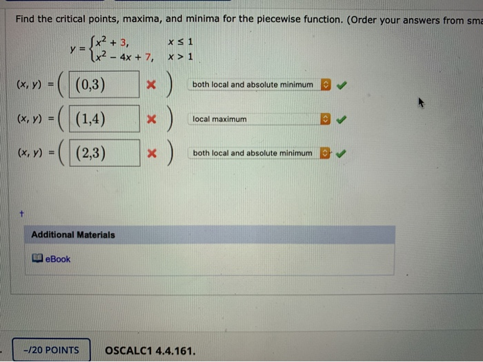 Solved Find the critical points, maxima, and minima for the | Chegg.com