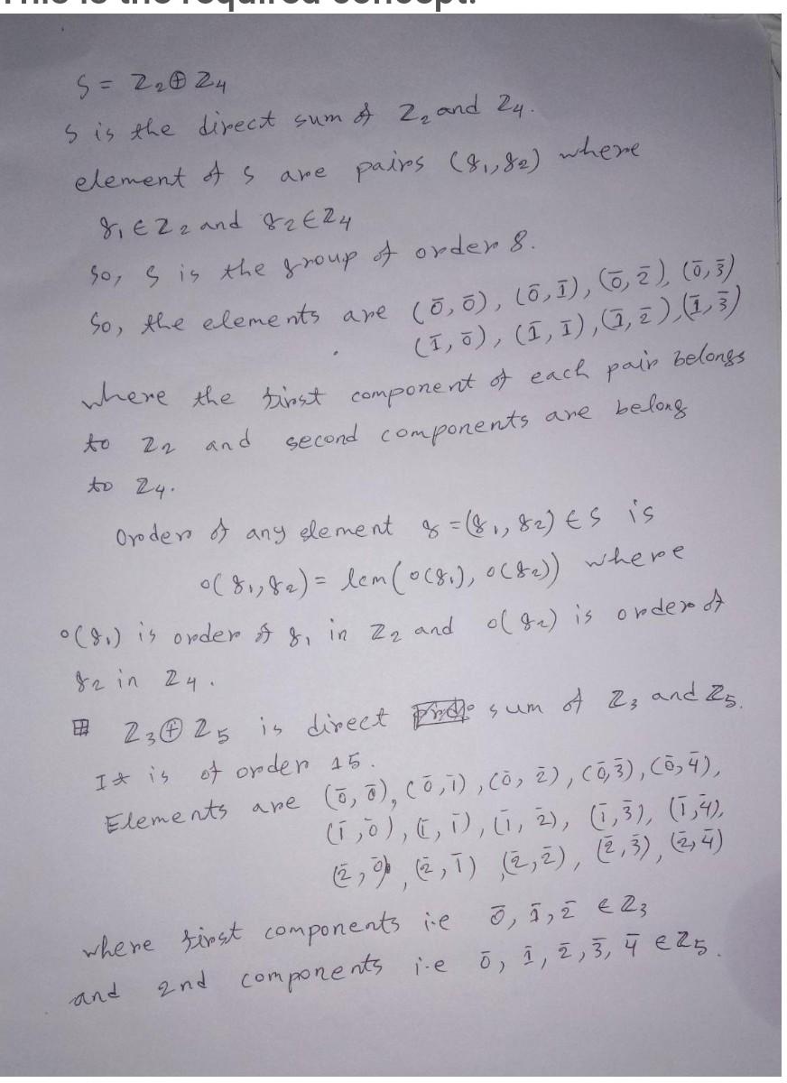 Solved If this is a direct sum ⨁, then why is N1={0,3}, and | Chegg.com