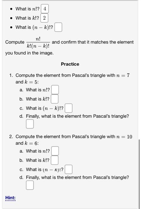 Solved Pascal's Triangle Pascal's triangle is a number | Chegg.com