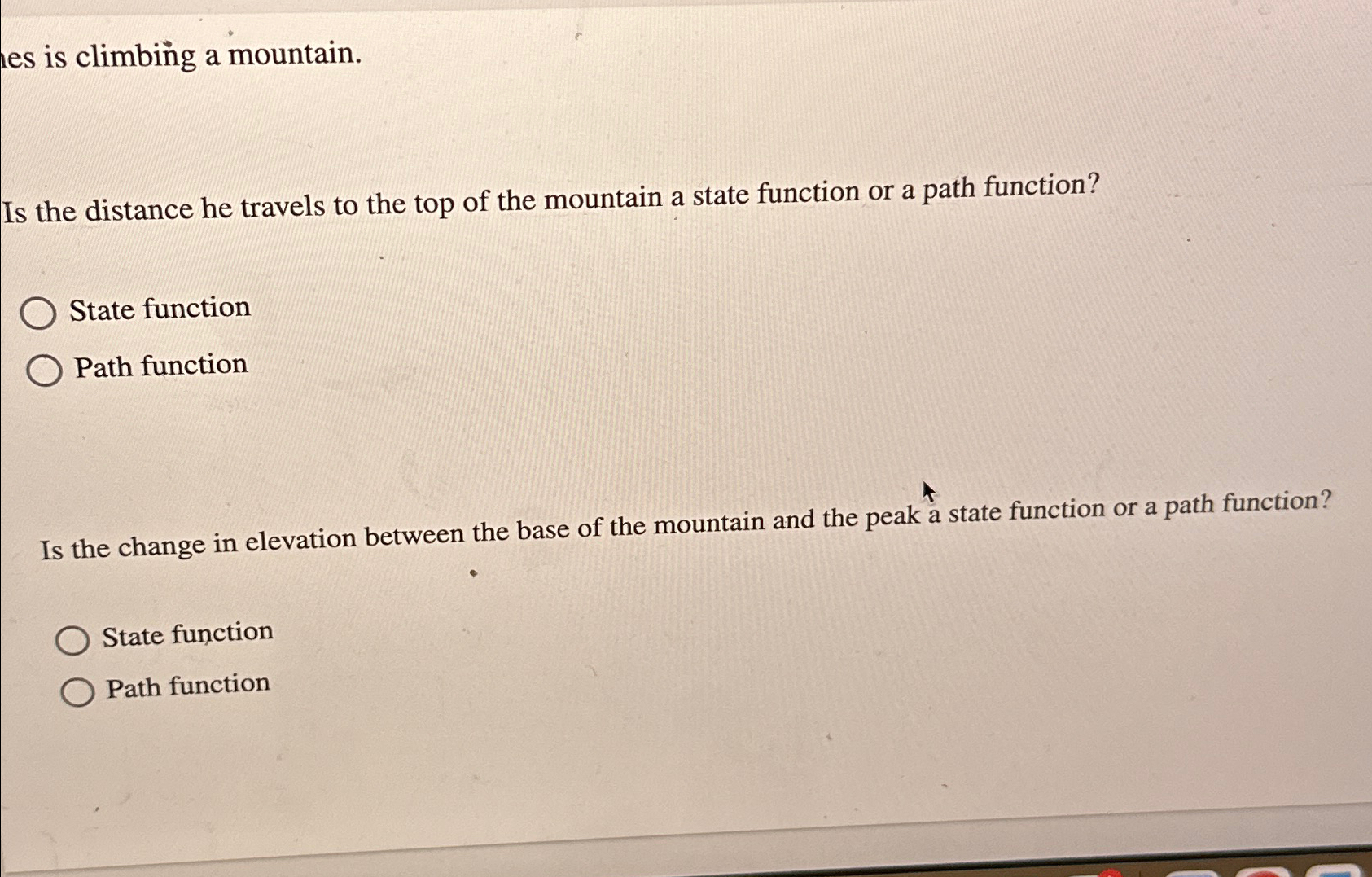 Solved es is climbing a mountain.Is the distance he travels | Chegg.com