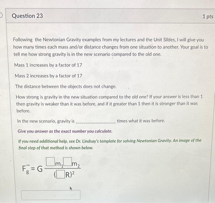 Solved Following the Newtonian Gravity examples from my | Chegg.com