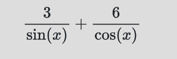 Solved by an EXPERT 3sin(x)+6cos(x)How to differentiate the above thing ...