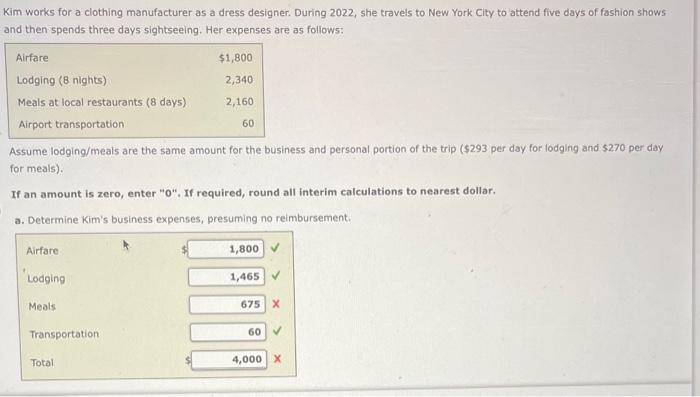 Solved Kim works for a clothing manufacturer as a dress | Chegg.com