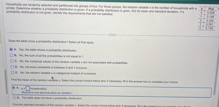 Solved Households are randomly selected and partitioned into | Chegg.com