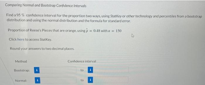 Solved Comparing Normal and Bootstrap Confidence Intervals | Chegg.com