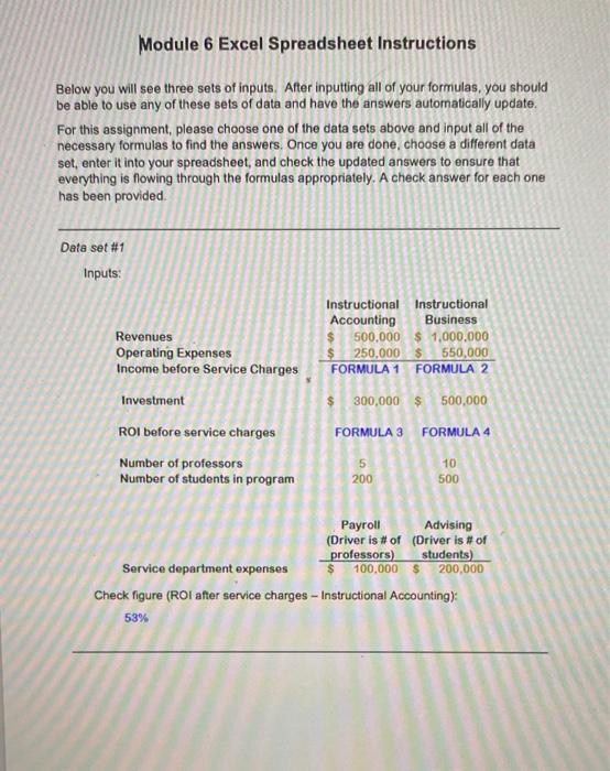 Solved Module 6 Excel Spreadsheet Instructions Below you | Chegg.com