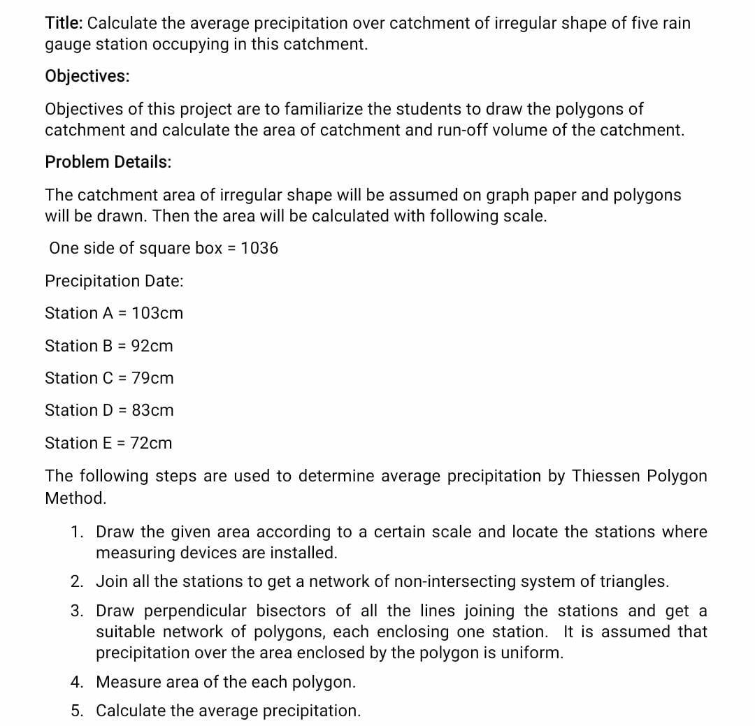 Solved Title: Calculate the average precipitation over | Chegg.com
