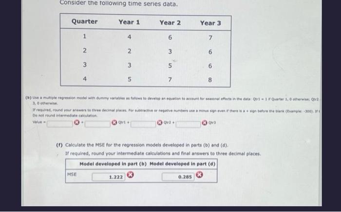 Solved Consider the following time series data. 3, 0 | Chegg.com