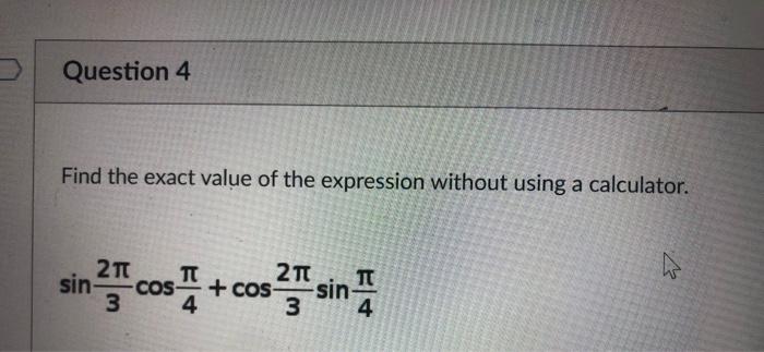 Solved Find the exact value of the expression without using | Chegg.com