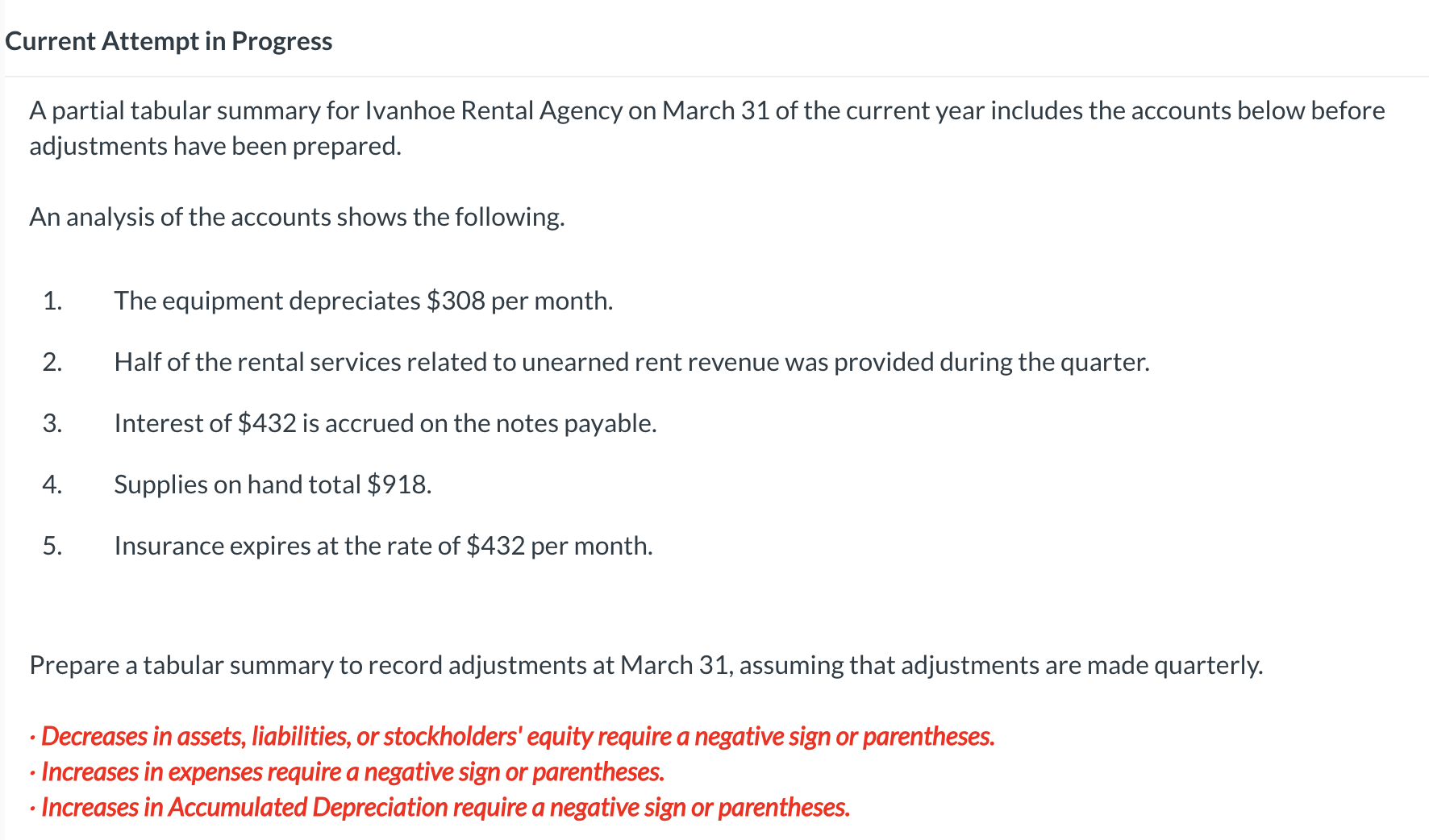 Solved Current Attempt in ProgressA partial tabular summary | Chegg.com