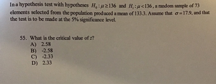 Solved In a hypothesis test with hypotheses H: 42136 and H, | Chegg.com